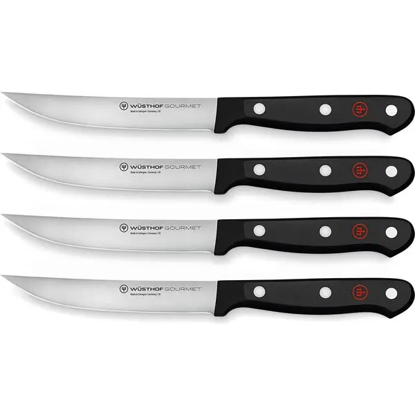 WUSTHOF Gourmet 4-piece Steak Knife Set - Black