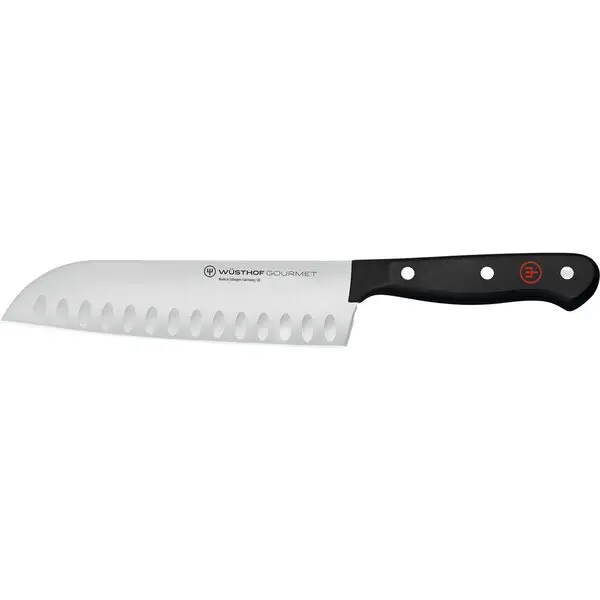WUSTHOF Gourmet 7-inch Hollow Edge Santoku - Black