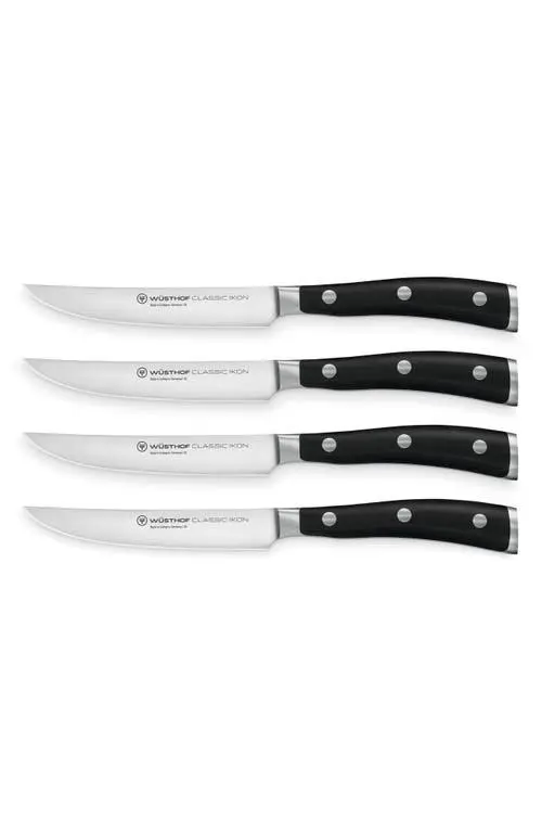 WUSTHOF Classic Ikon 4-piece Steak Knife Set - Black