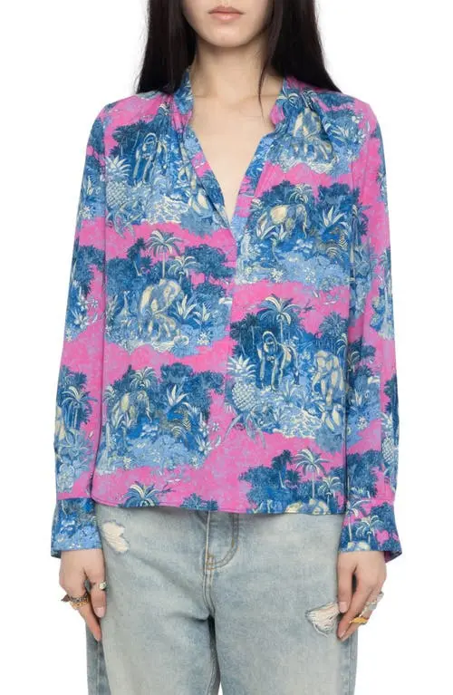 Zadig&Voltaire Jungle Print Crepe Popover Top - Lady