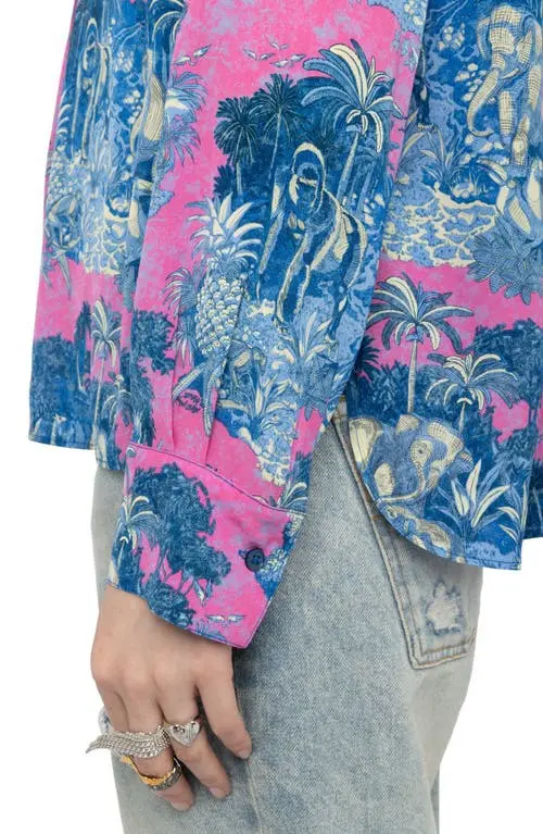 Zadig&Voltaire Jungle Print Crepe Popover Top - Lady