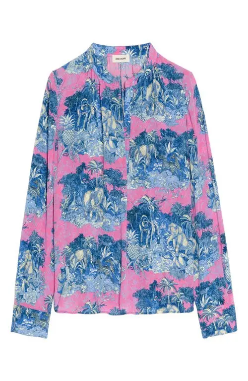 Zadig&Voltaire Jungle Print Crepe Popover Top - Lady