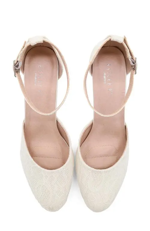 KAILEE P Jasmin Lace Block Heel With Removable Ankle Strap