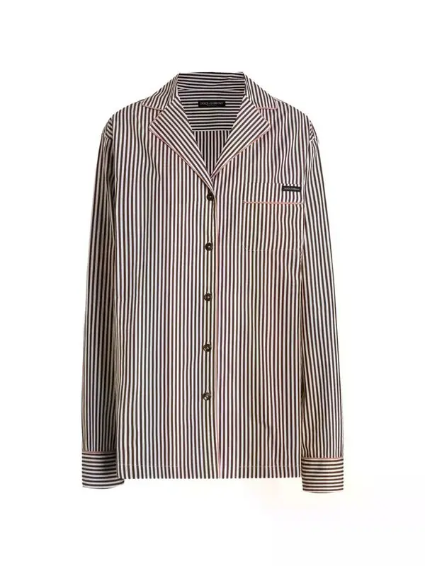 Dolce & Gabbana Striped Poplin Shirt - Brown