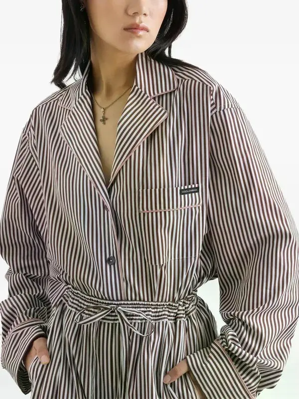 Dolce & Gabbana Striped Poplin Shirt - Brown