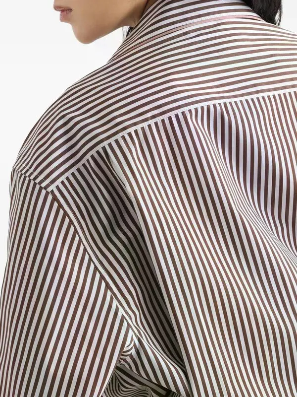 Dolce & Gabbana Striped Poplin Shirt - Brown