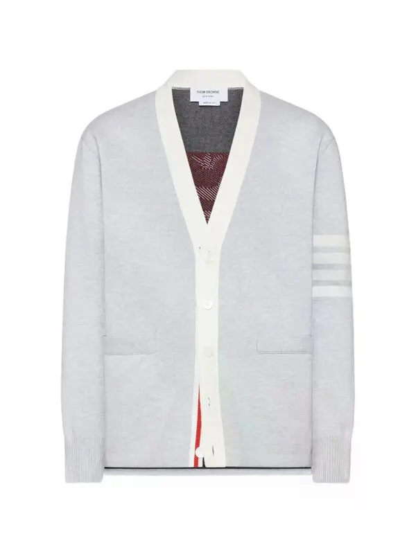 Thom Browne 4-bar Intarsia Knit Cardigan