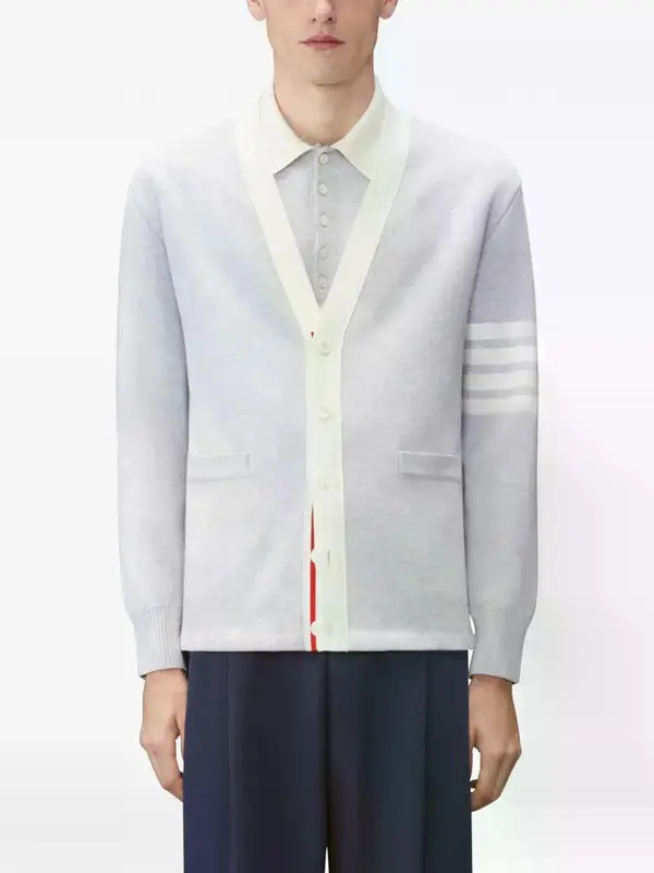 Thom Browne 4-bar Intarsia Knit Cardigan