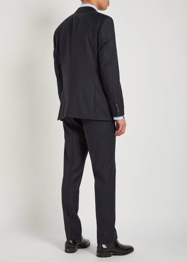BOSS Pinstriped Wool Suit - Navy