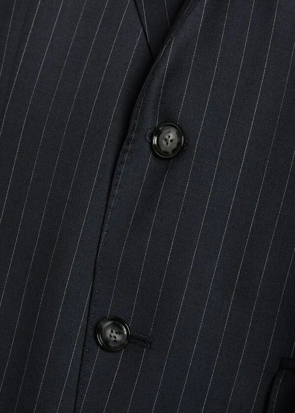 BOSS Pinstriped Wool Suit - Navy