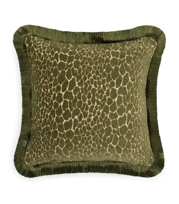 HOUSE OF HACKNEY Jacquard Mara Fringed Cushion - Green