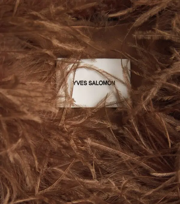 YVES SALOMON Ostrich Feather Evening Jacket - Beige