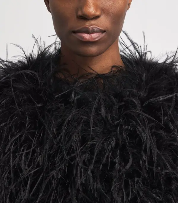 YVES SALOMON Ostrich Feather Evening Jacket