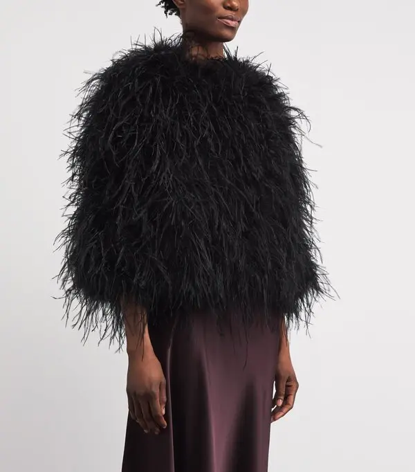 YVES SALOMON Ostrich Feather Evening Jacket