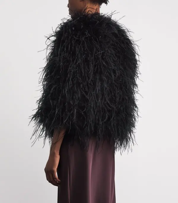 YVES SALOMON Ostrich Feather Evening Jacket