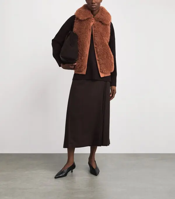 YVES SALOMON Cashmere Shearling-knitted Gilet