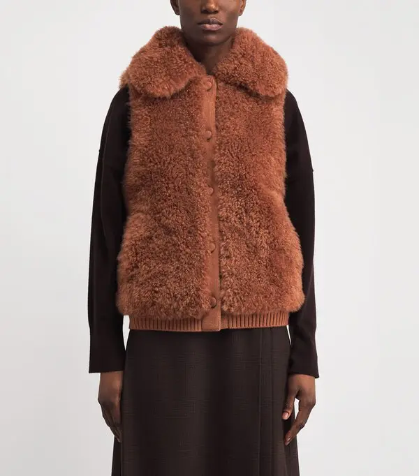YVES SALOMON Cashmere Shearling-knitted Gilet