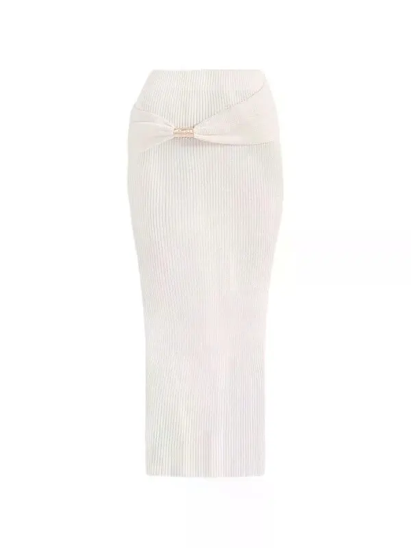 Manière De Voir Asymmetric Draped Midaxi Skirt With Hardware Detail