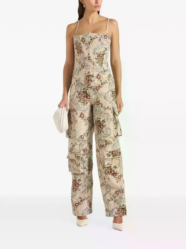 Manière De Voir Floral Lace-up Corset - Neutrals