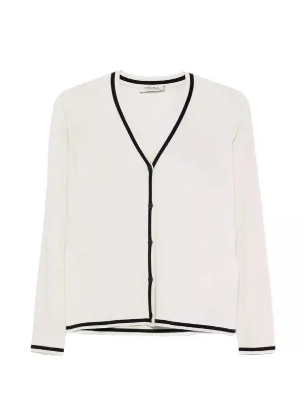 Max Mara V-neck Wool Cardigan - Neutrals