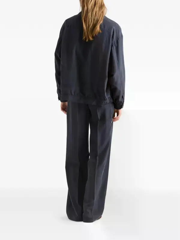Prada Washed Silk Jacket With Triangle Logo