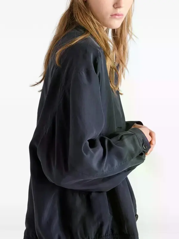 Prada Washed Silk Jacket With Triangle Logo