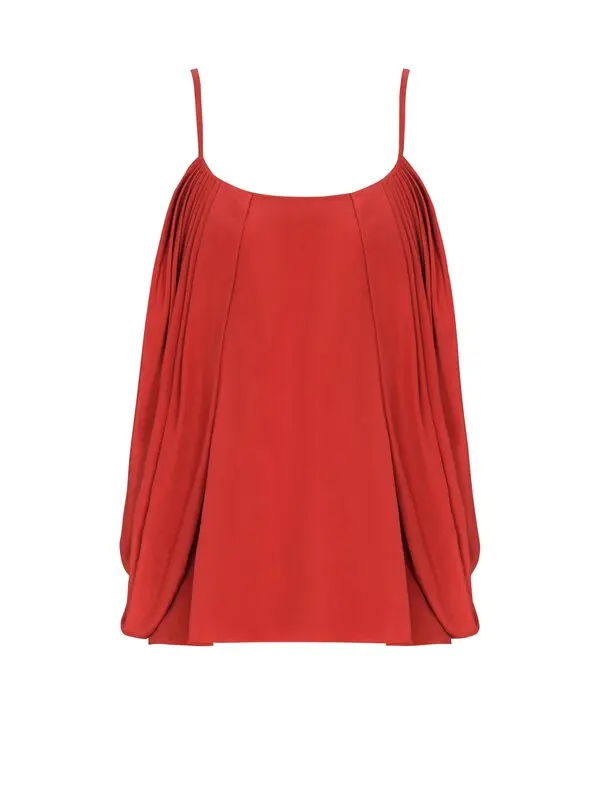 Balmain Draped Silk Crepe Top