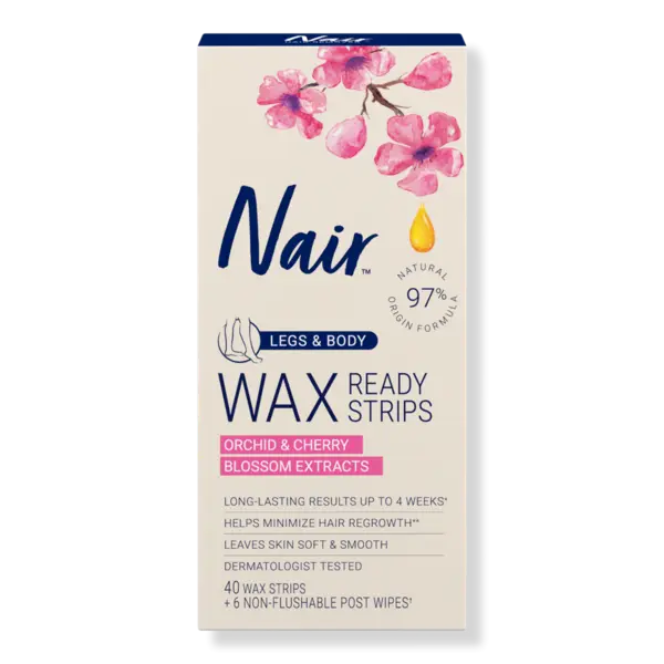 NAIR Hair Remover Wax Ready Strips, Legs And Body - One-color
