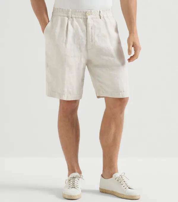 Brunello Cucinelli Linen Bermuda Shorts - Beige