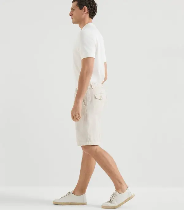 Brunello Cucinelli Linen Bermuda Shorts - Beige