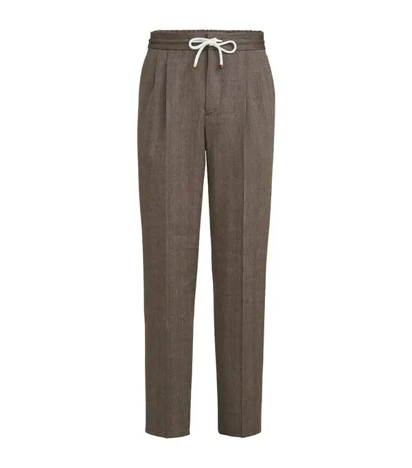 Brunello Cucinelli Drawstring Leisure Trousers - Brown