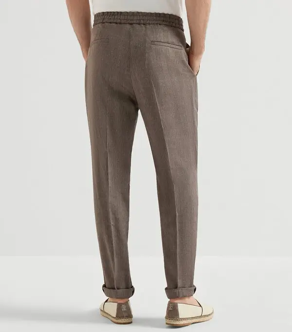 Brunello Cucinelli Drawstring Leisure Trousers - Brown