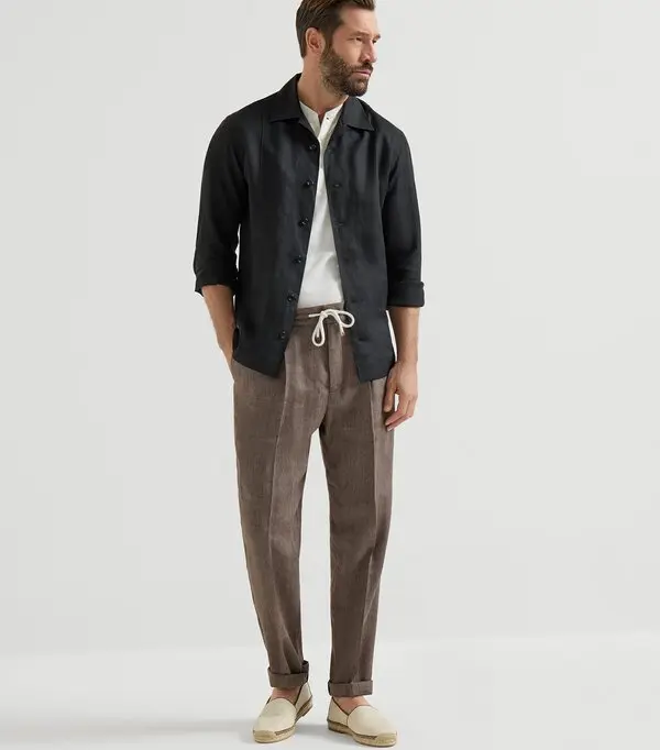 Brunello Cucinelli Drawstring Leisure Trousers - Brown