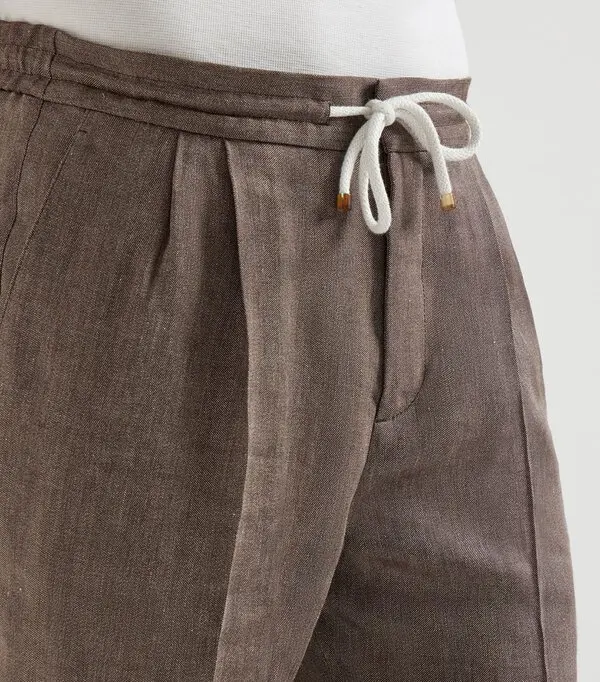 Brunello Cucinelli Drawstring Leisure Trousers - Brown
