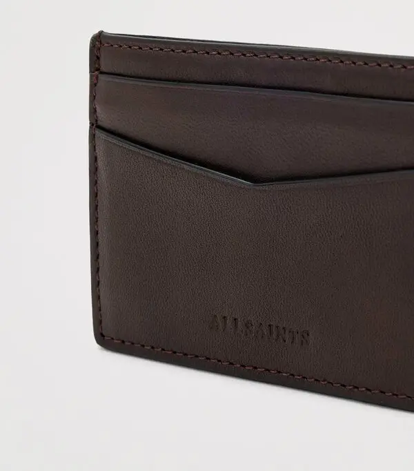 ALLSAINTS Leather Delph Cardholder - Brown