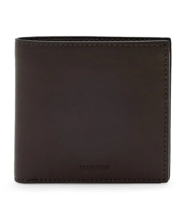 ALLSAINTS Calfskin Delph Bifold Wallet - Brown