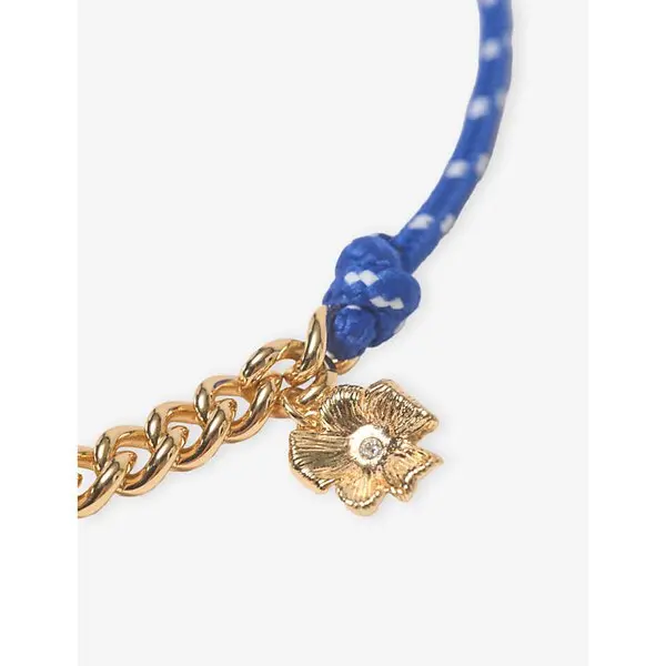 Maje Brass And Cord Pendant Necklace