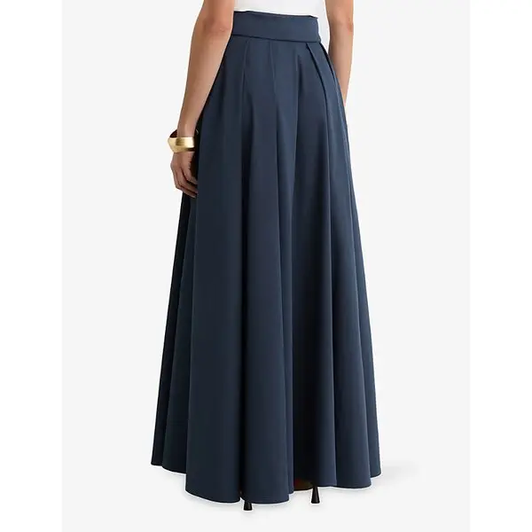 REISS Tie-waist Cotton-blend Maxi Skirt