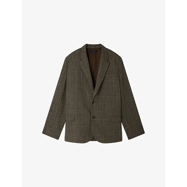 Soeur Checked Wool-blend Blazer - Marron/vert