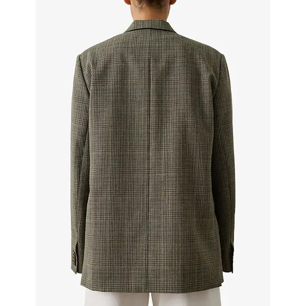 Soeur Checked Wool-blend Blazer - Marron/vert