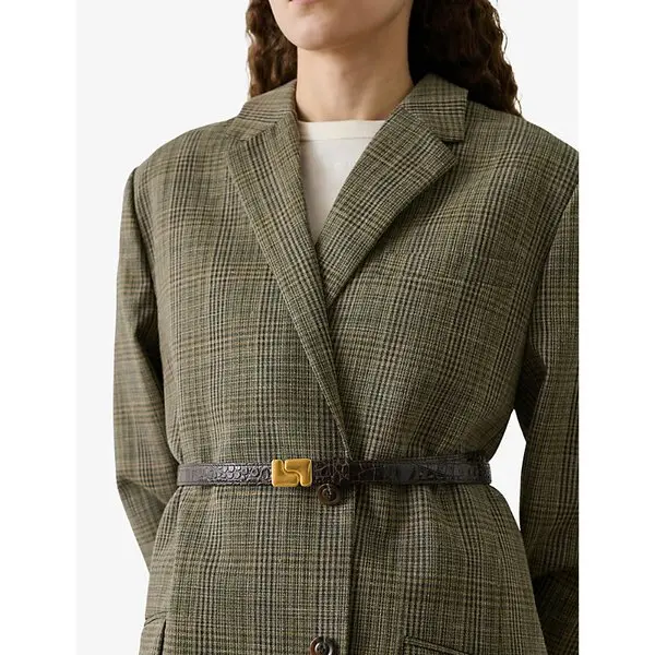Soeur Checked Wool-blend Blazer - Marron/vert