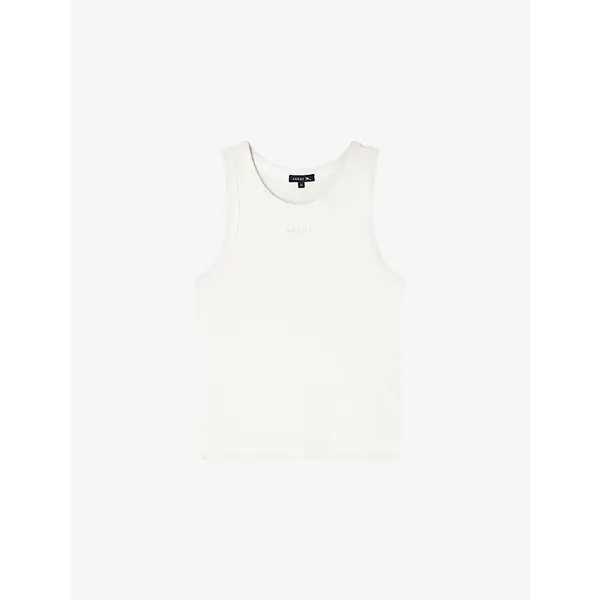 Soeur Brand-embroidered Cotton Vest Top - Blanc