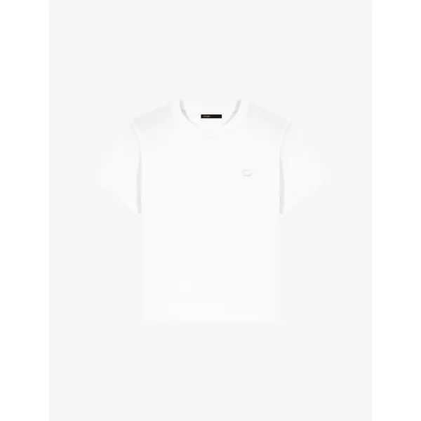 Maje Embroidered-logo Short-sleeve Cotton T-shirt - White