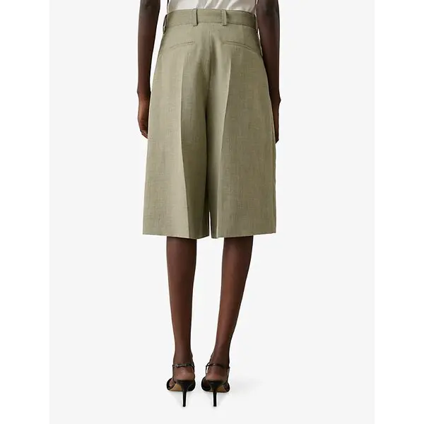 Soeur Imogen Wide-leg Cotton-poplin Shorts - Amande