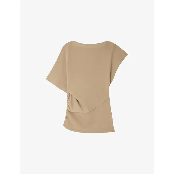 Soeur Dalina Short-sleeved Cotton-blend Jumper - Sable