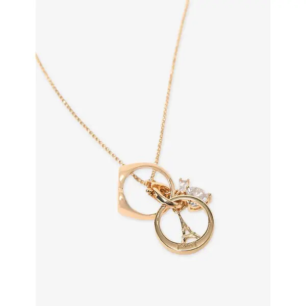 Maje Ring-detail Brass Pendant Necklace