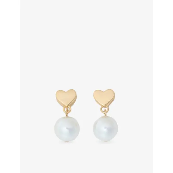 Maje Heart And Faux-pearl Drop Earrings - Gold