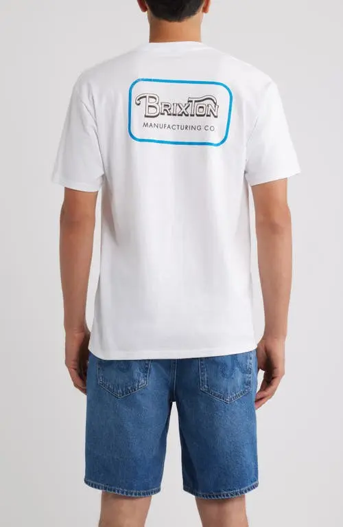 Brixton Grade Graphic T-shirt - White/washed Black/medium Blue
