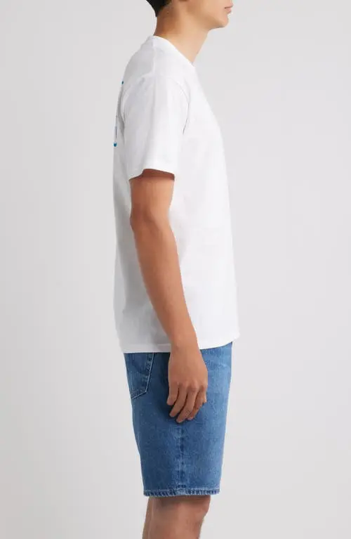 Brixton Grade Graphic T-shirt - White/washed Black/medium Blue