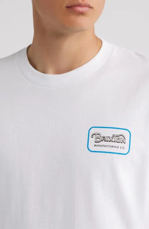 Brixton Grade Graphic T-shirt - White/washed Black/medium Blue